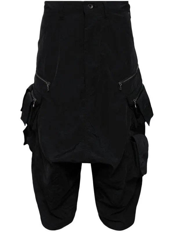 JULIUS Mid-rise Cargo Shorts - Black