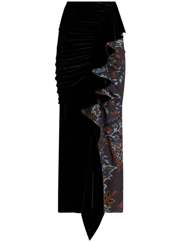 Etro Asymmetric Paisley-print Midi Skirt