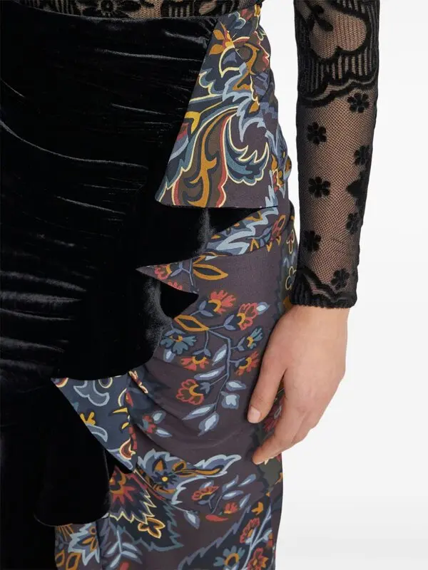 Etro Asymmetric Paisley-print Midi Skirt