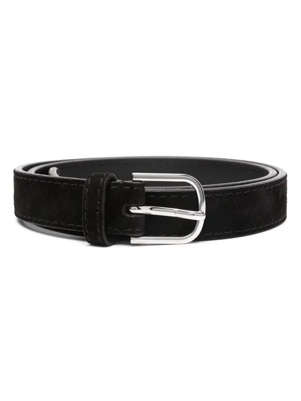 TOTEME Suede Buckle Belt - Brown