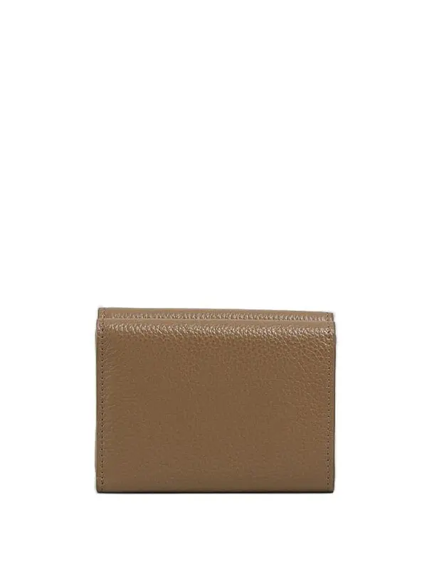 Marni Leather Trifold Wallet With Mending-embroidery - Brown