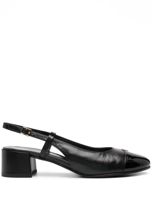 Tory Burch 45mm Double T-motif Leather Pumps