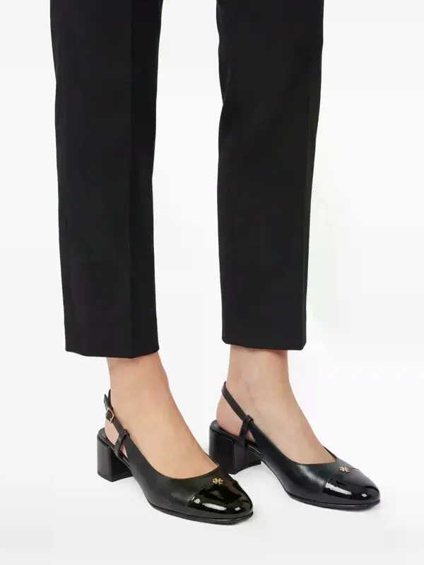 Tory Burch 45mm Double T-motif Leather Pumps