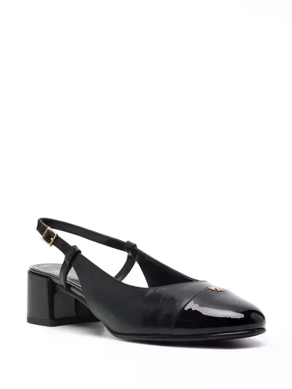 Tory Burch 45mm Double T-motif Leather Pumps