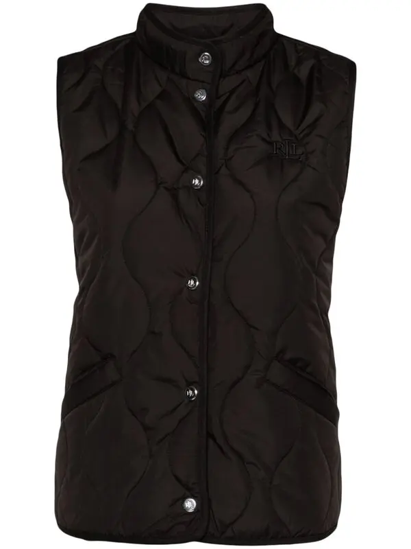 Ralph Lauren Mock-neck Quilted Gilet - Black
