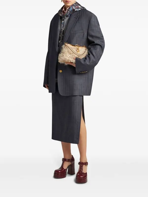 Etro Oversized Jacket With Logo-engraved Buttons