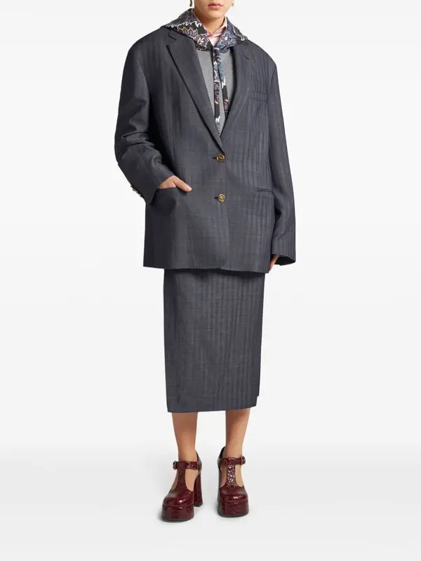 Etro Oversized Jacket With Logo-engraved Buttons