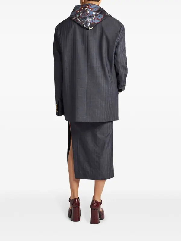 Etro Oversized Jacket With Logo-engraved Buttons