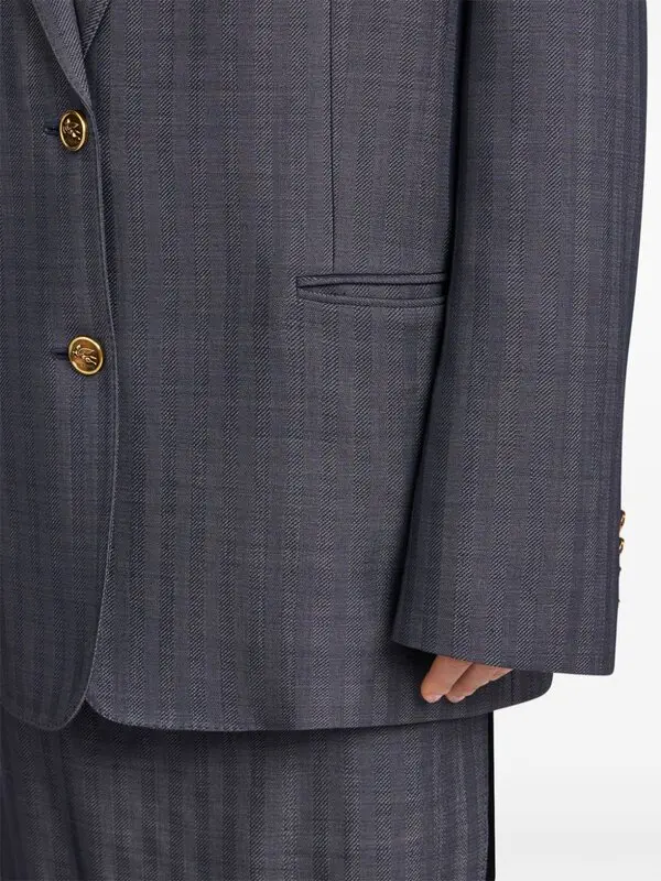 Etro Oversized Jacket With Logo-engraved Buttons