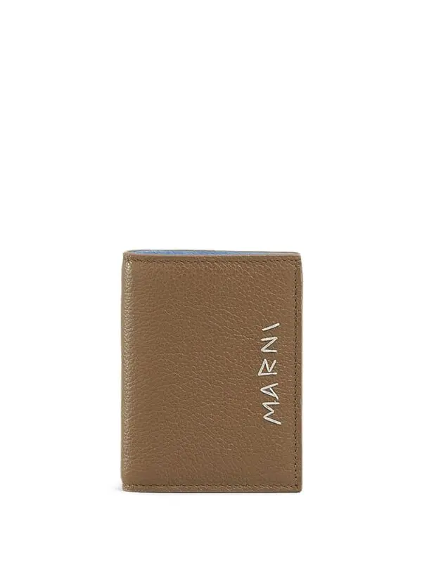 Marni Logo-embroidered Leather Wallet - Brown