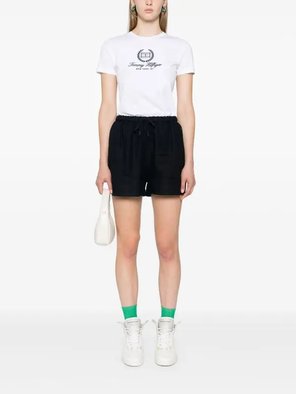Tommy Hilfiger High-waist Straight-leg Thigh-length Shorts - Blue