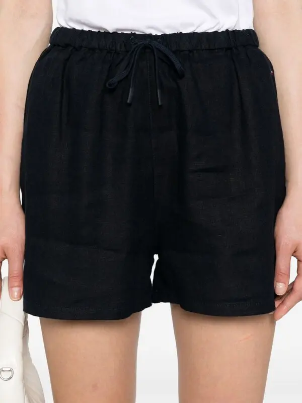 Tommy Hilfiger High-waist Straight-leg Thigh-length Shorts - Blue