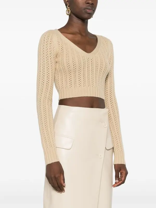 Max Mara Cropped Open-knit Jumper