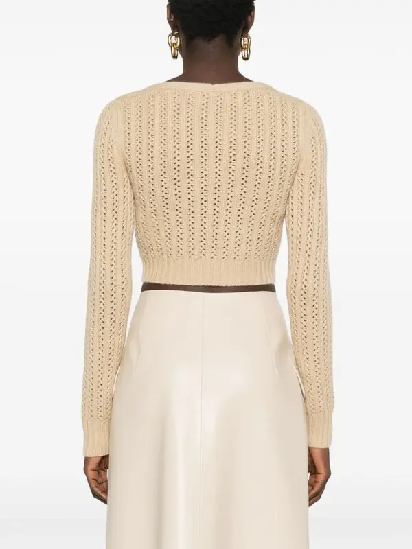 Max Mara Cropped Open-knit Jumper