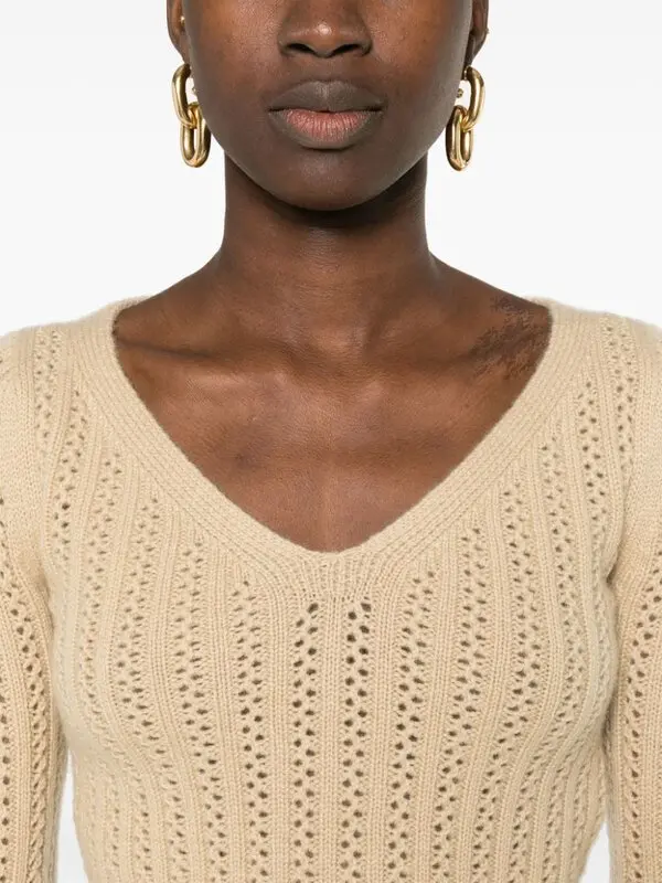 Max Mara Cropped Open-knit Jumper