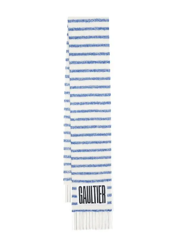 JEAN PAUL GAULTIER The Marinière Striped Scarf - White