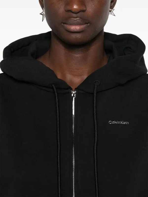 Calvin Klein Raised-logo Zip-up Hoodie