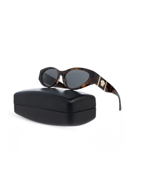 Versace Havana Oval-frame Sunglasses