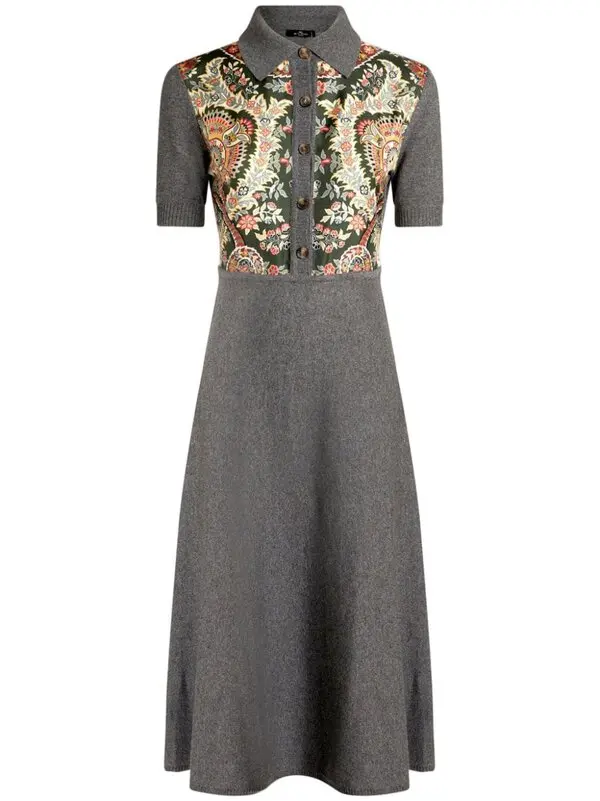 Etro Paisley-print Knitted Midi Dress