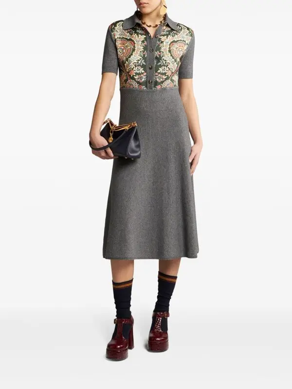 Etro Paisley-print Knitted Midi Dress