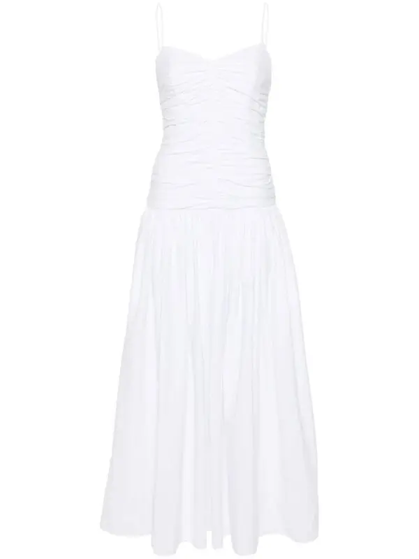 Matteau Gathered Drop Waist Dress - White - 33% Off | Editorialist