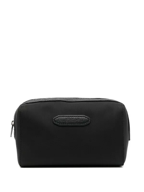 Brioni Logo-patch Wash Bag - Black