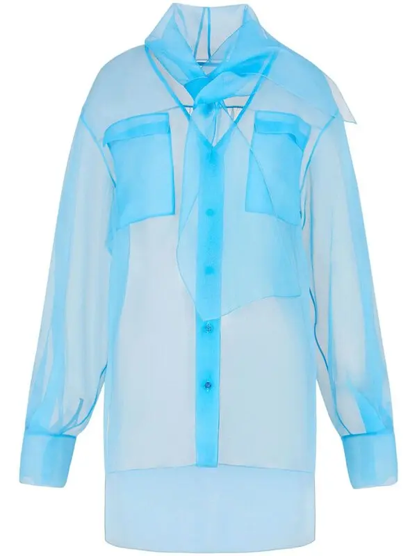 Giorgio Armani Scarf-detail Organza Shirt