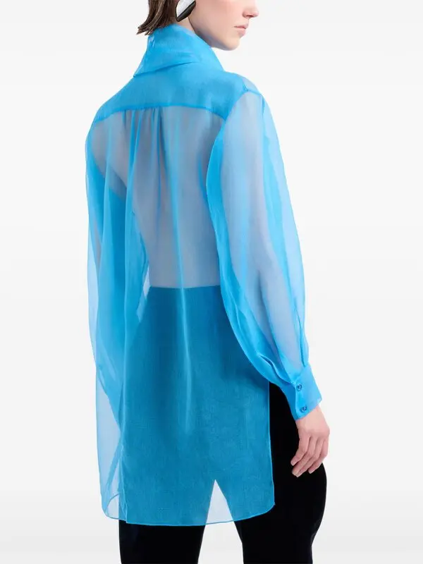Giorgio Armani Scarf-detail Organza Shirt