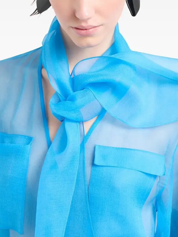 Giorgio Armani Scarf-detail Organza Shirt