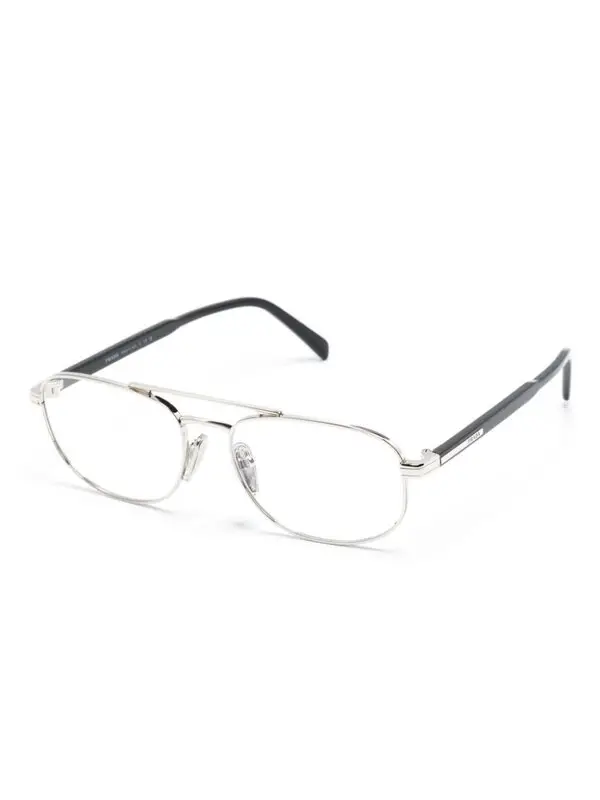Prada Logo-print Aviator-frame Eyeglasses