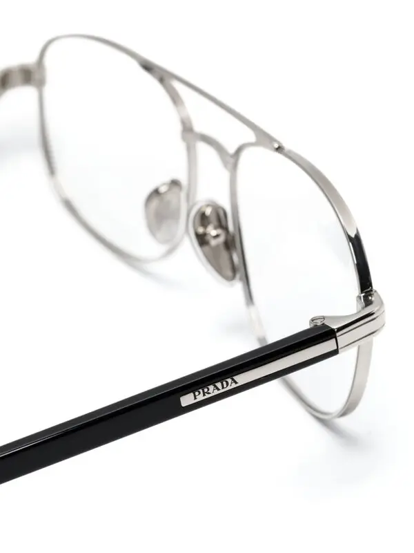 Prada Logo-print Aviator-frame Eyeglasses