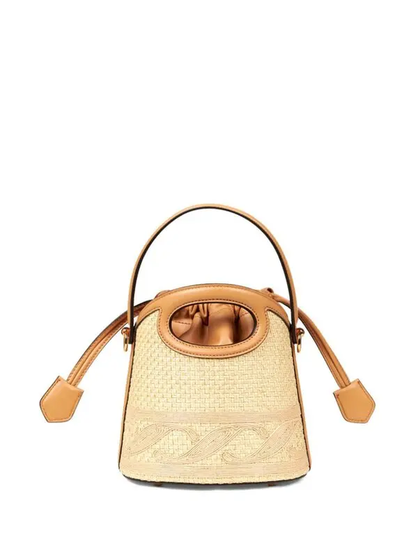 Etro Small Saturno Raffia Bucket Bag - Neutrals