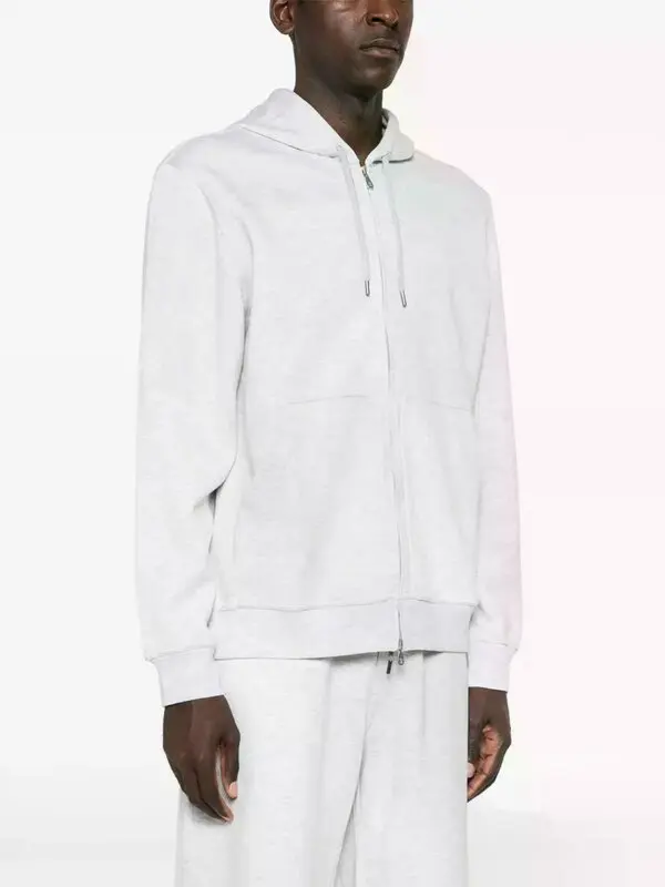 Brunello Cucinelli Mélange-effect Zipped Hoodie - Grey