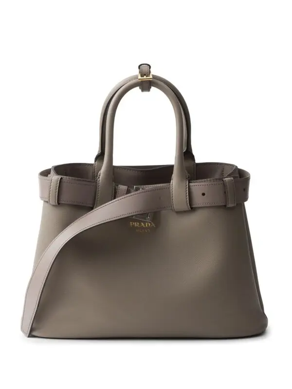 Prada Medium Buckle Tote Bag - Grey