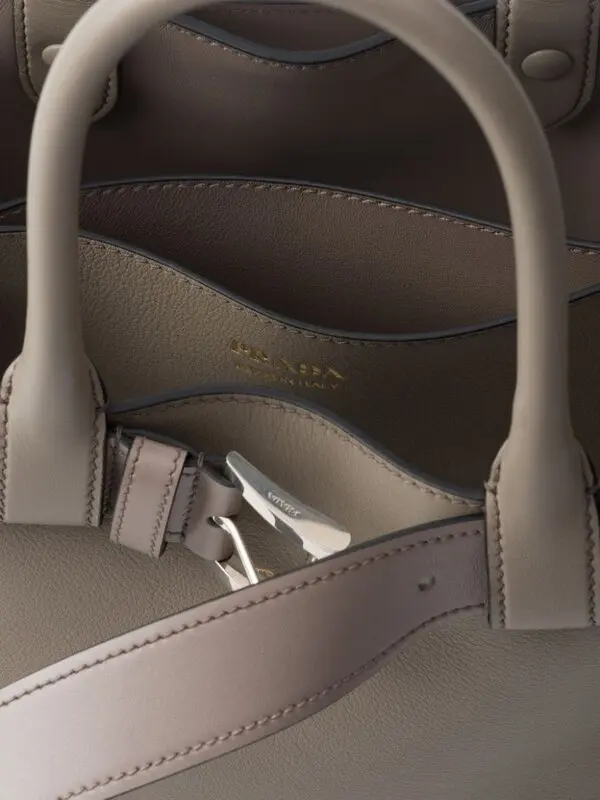 Prada Medium Buckle Tote Bag - Grey