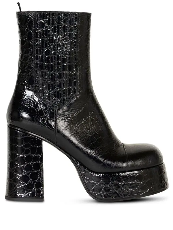 Etro Embossed-leather Platform Ankle Boots