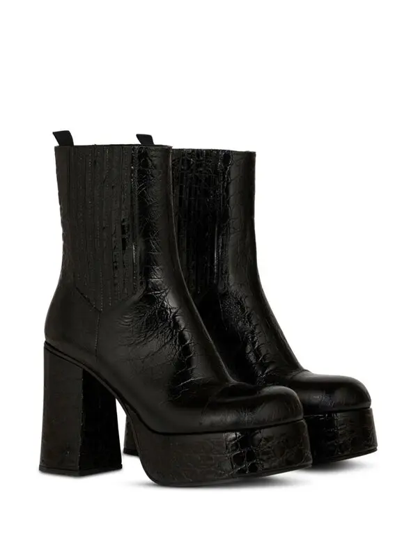 Etro Embossed-leather Platform Ankle Boots