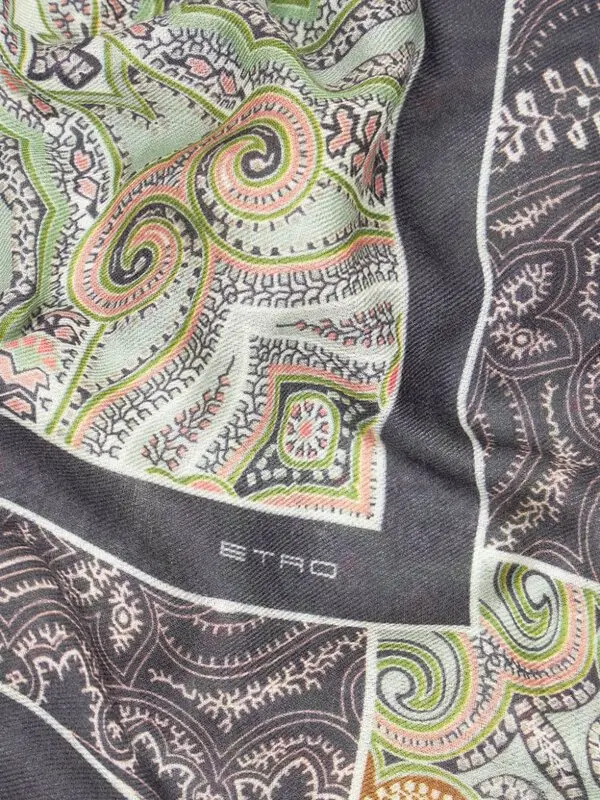 Etro Paisley-print Fringed Shawl - Green