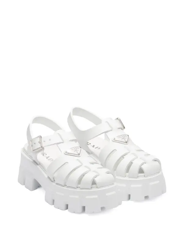 Prada Monolith Platform Sandals - White