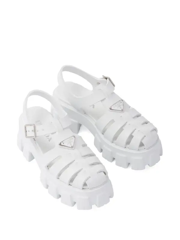 Prada Monolith Platform Sandals - White