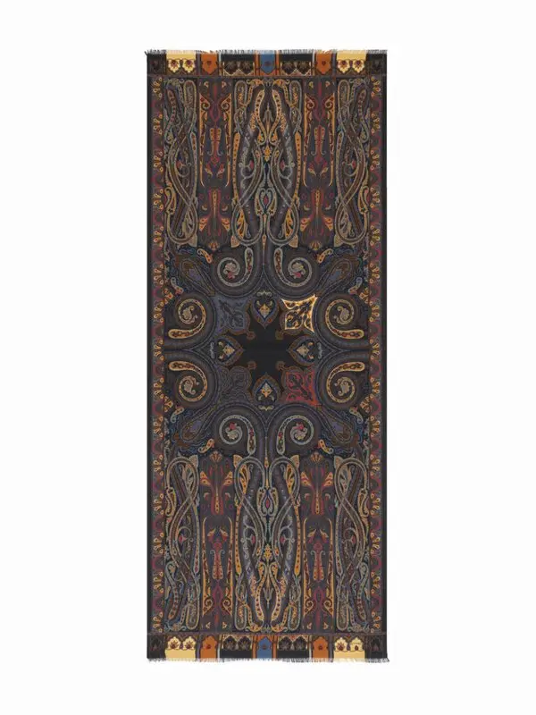 Etro Printed Wool And Silk Scarf