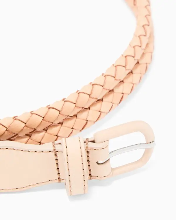 Giorgio Armani Woven Leather Belt - Beige