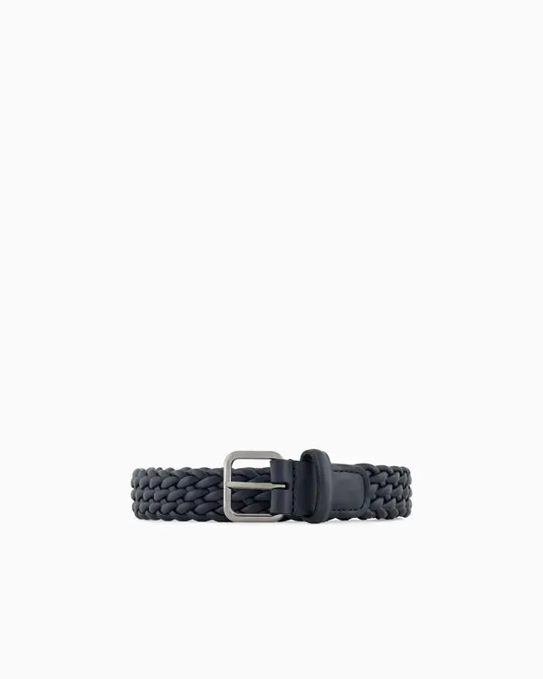 Giorgio Armani Woven Leather Belt - Blue