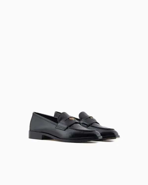 Giorgio Armani Brushed Leather Loafers