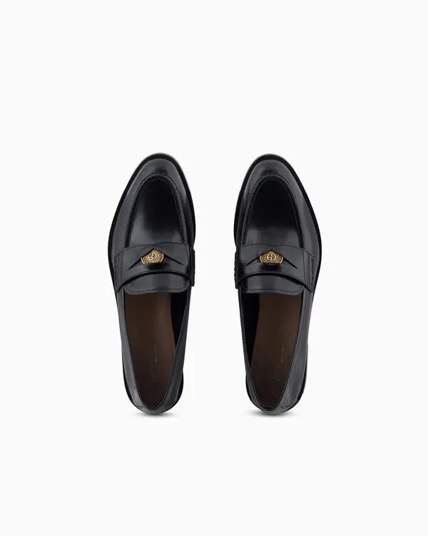 Giorgio Armani Brushed Leather Loafers