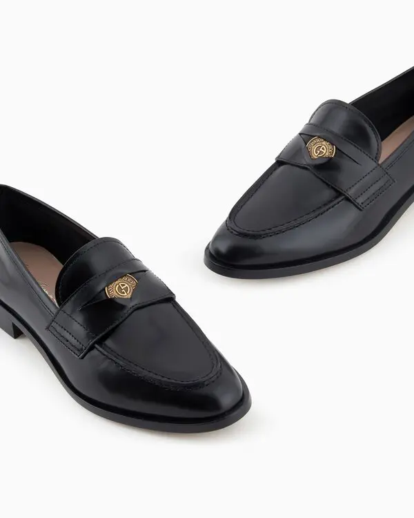Giorgio Armani Brushed Leather Loafers