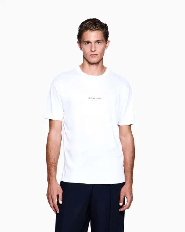 Giorgio Armani Cotton Interlock Crew-neck T-shirt - White