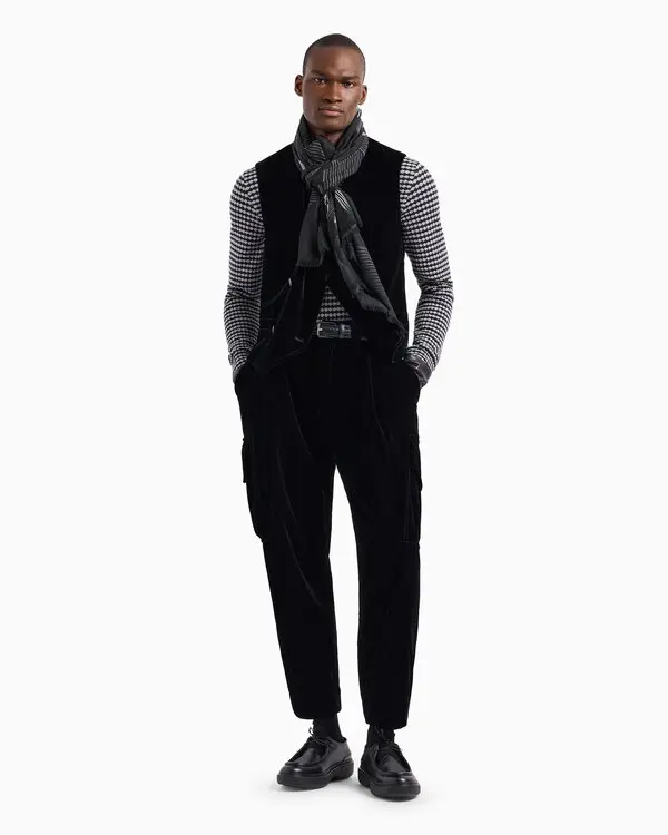 Giorgio Armani Single-pleat Velvet Cargo Trousers
