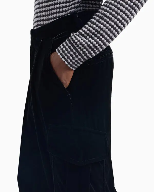Giorgio Armani Single-pleat Velvet Cargo Trousers