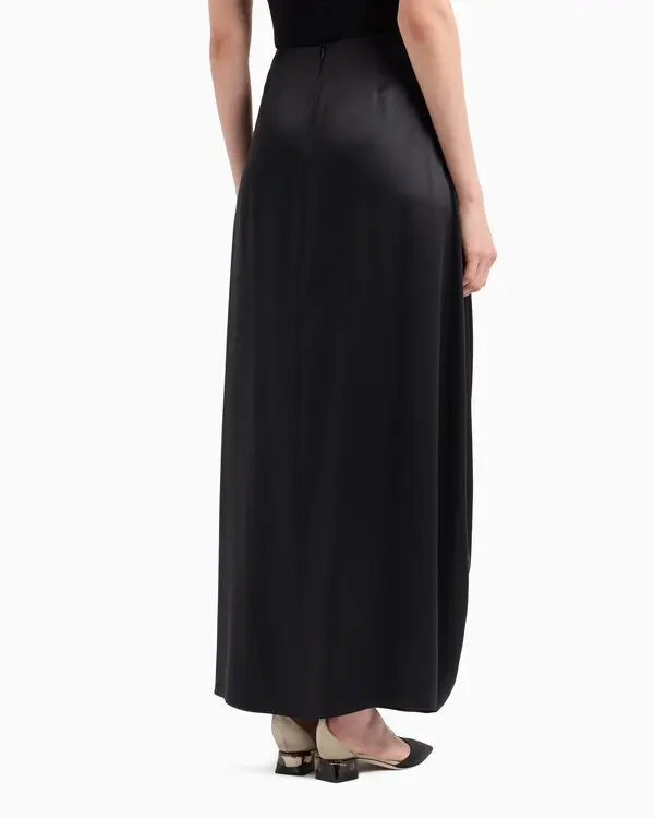Giorgio Armani Midi Skirt In Double-sided Silk Satin